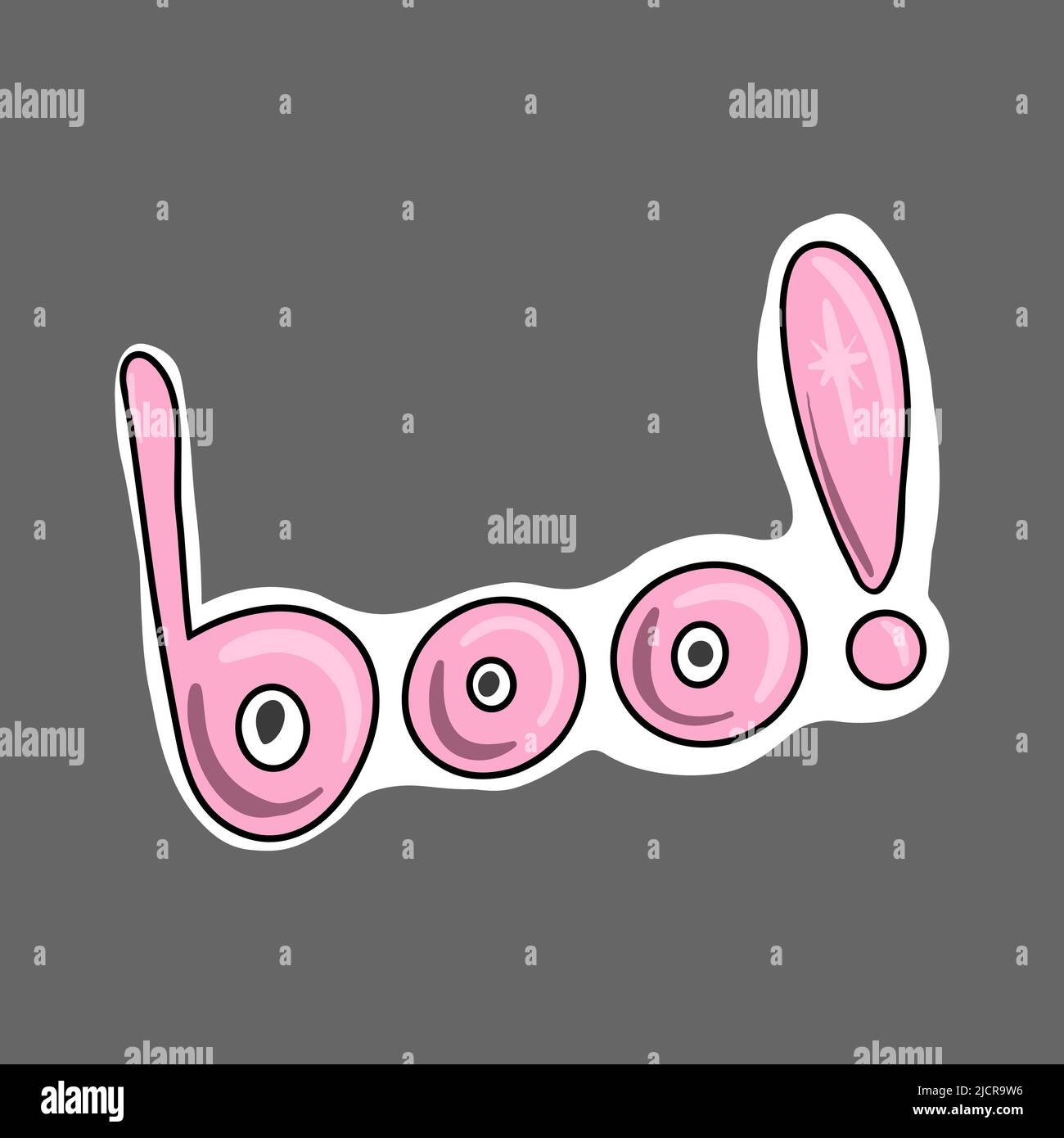 Vector Cute Halloween sticker. Lettering boo pink glitter letters Stock ...