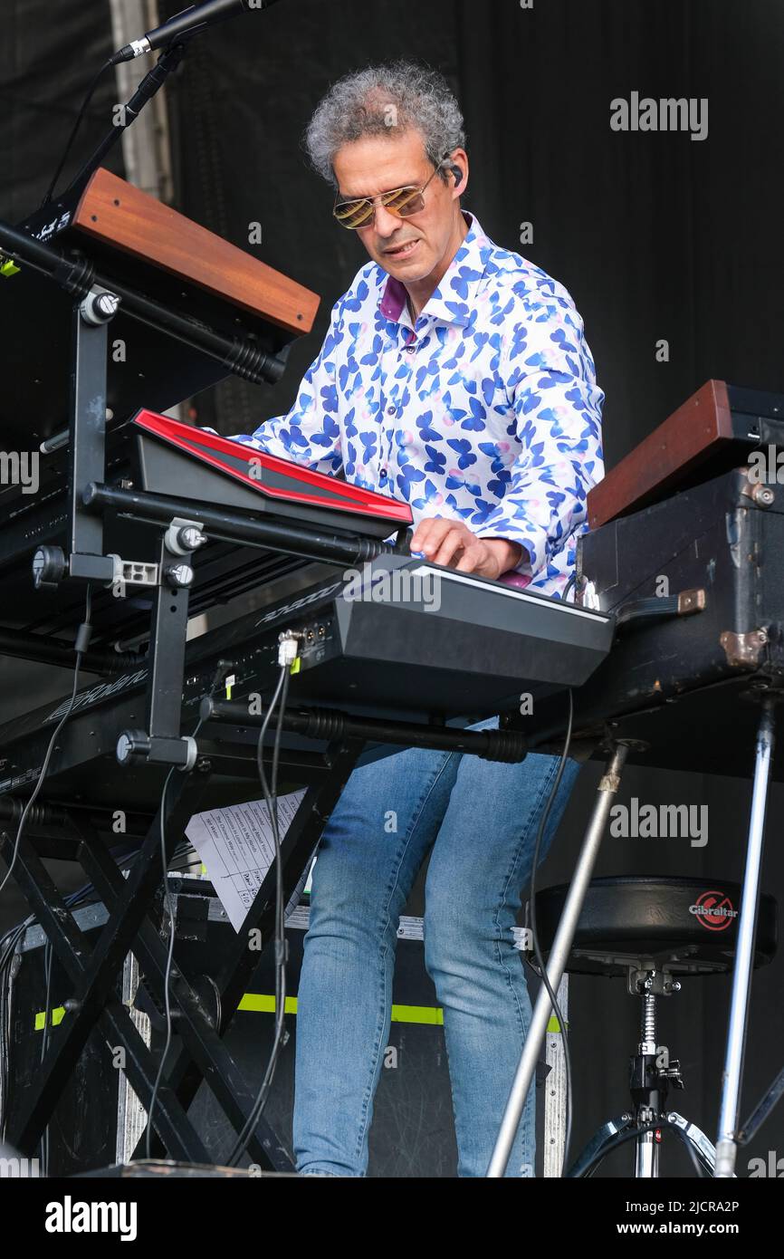Mike Lindup of Level 42 performing at the Cambridge Club Festival at ...