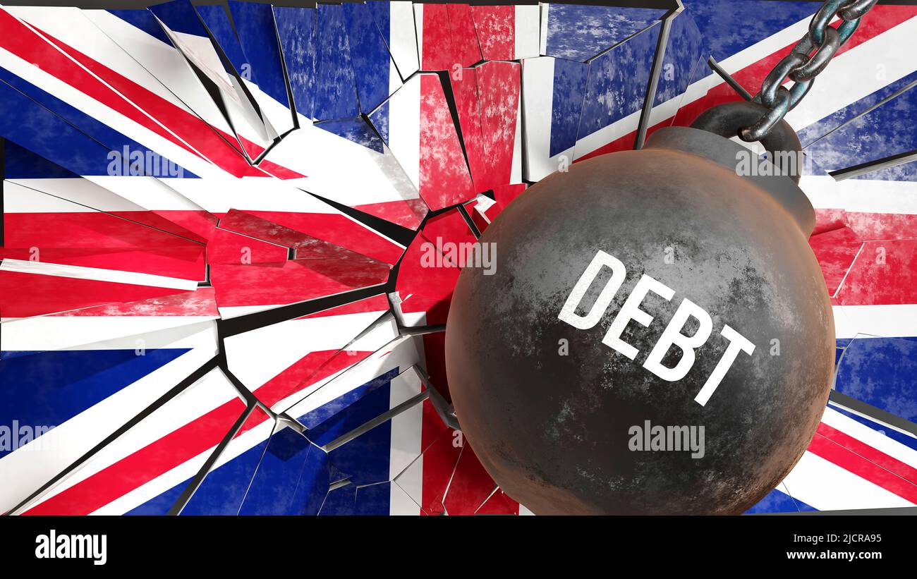 UK England and Debt that destroys the country and wrecks the economy ...