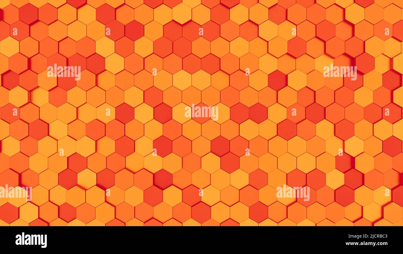 Orange hexagonal background. Geometric abstract wallpaper. 3D ...
