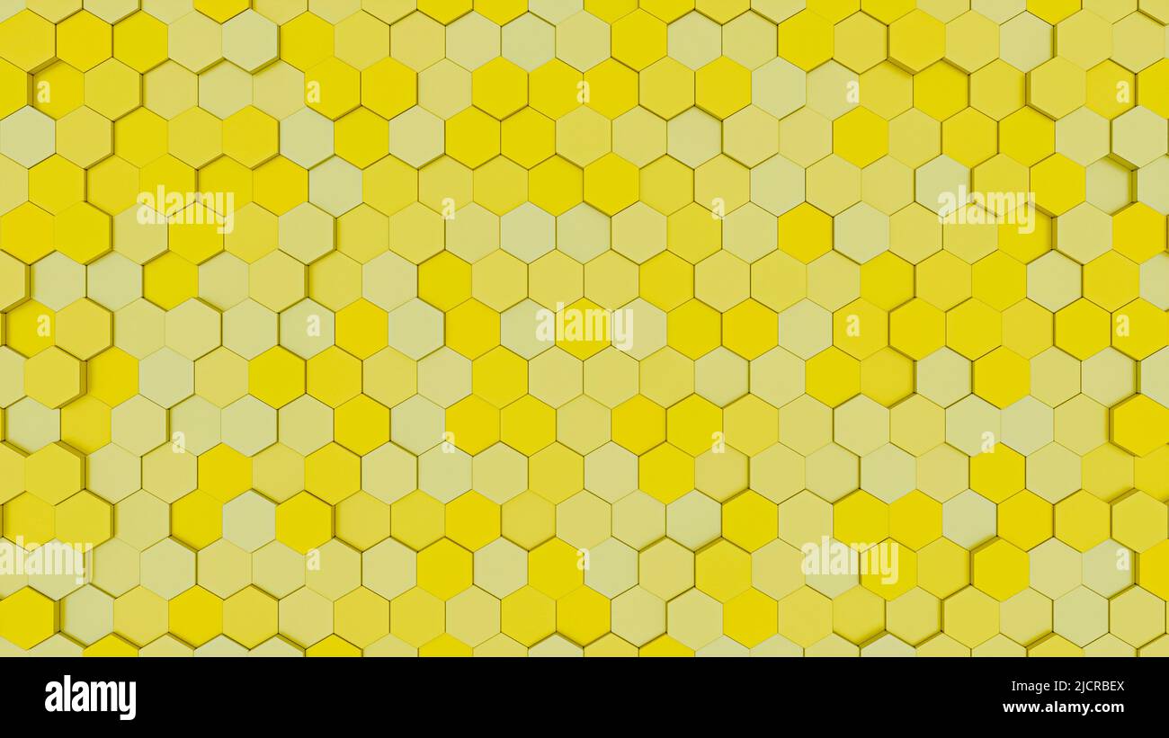 Yellow hexagonal background. Geometric abstract wallpaper. 3D ...