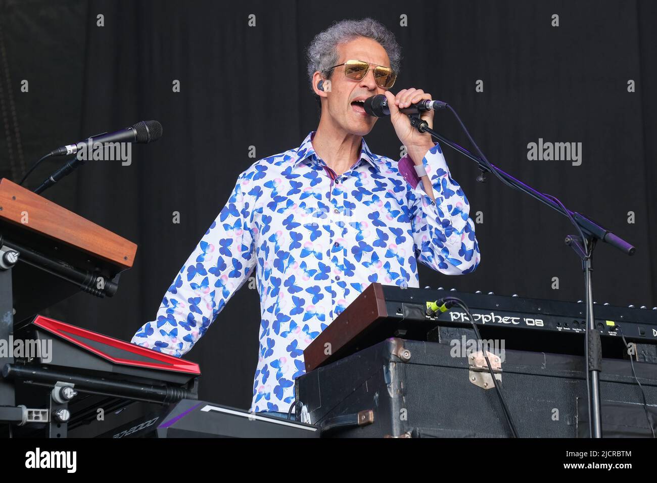 Mike Lindup of Level 42 performing at the Cambridge Club Festival at ...