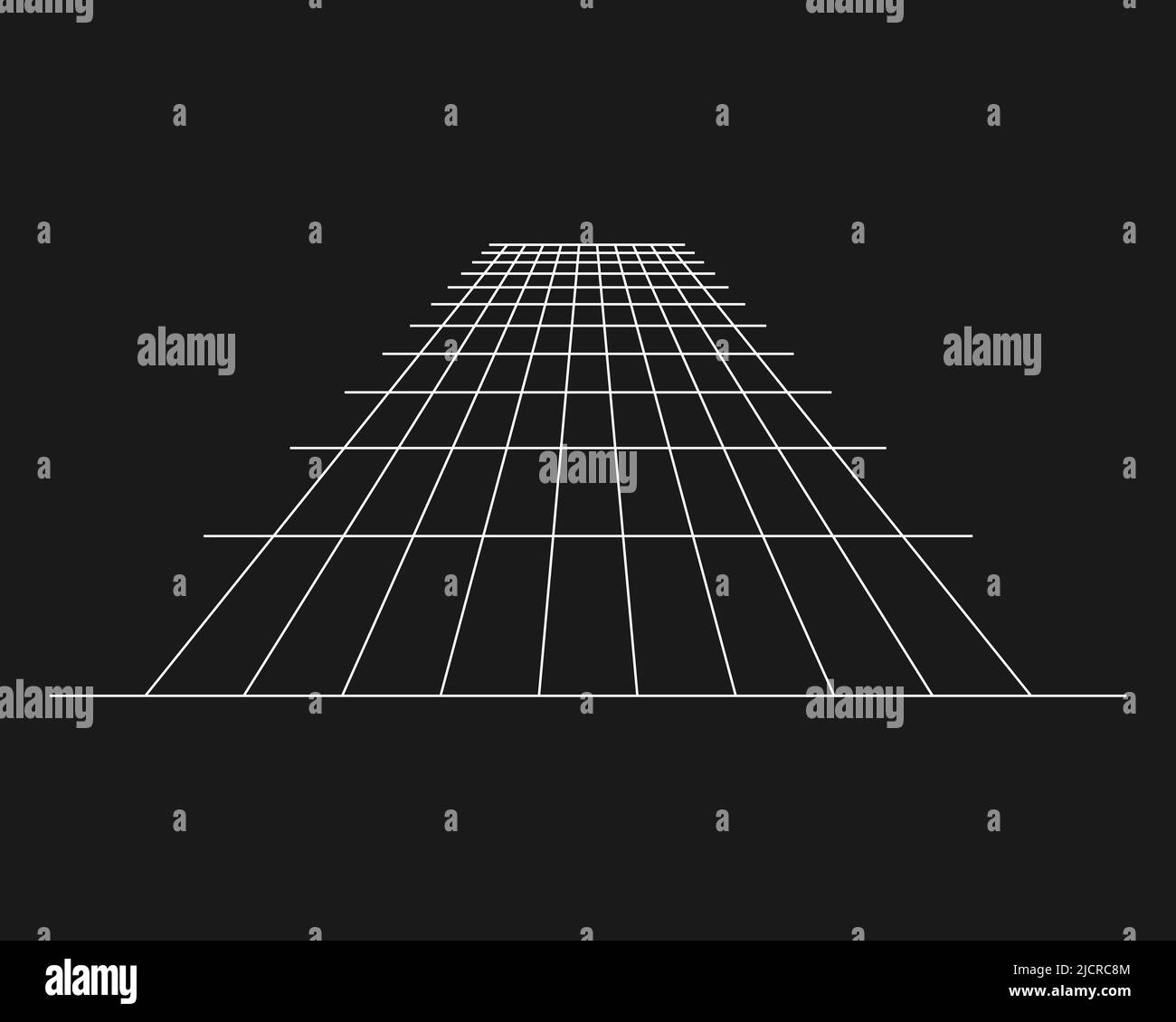 Cyber grid, retro punk perspective rectangular tunnel. Grid tunnel ...