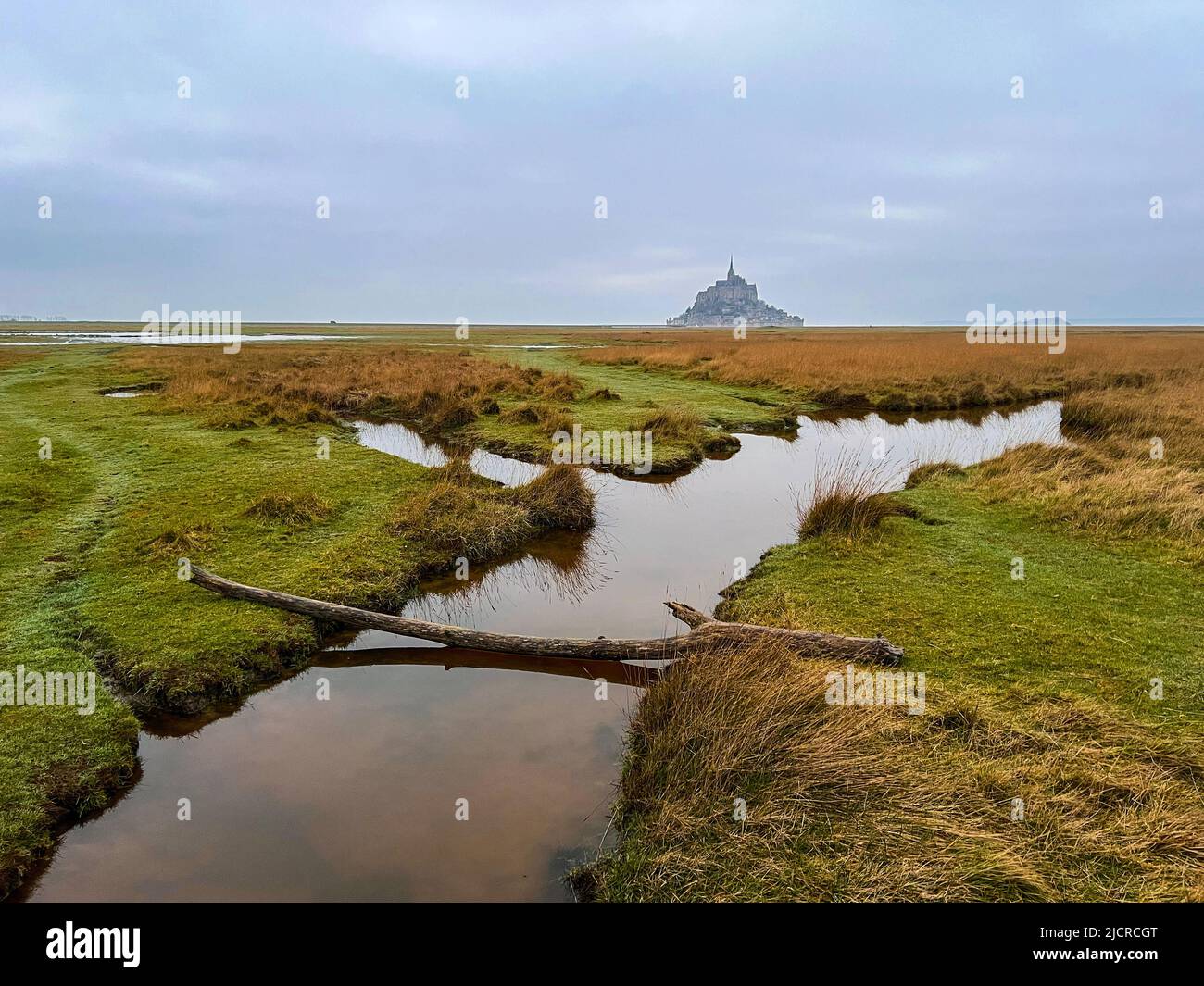 Landscape with the Mont Saint-Michel, UNESCO World Heritage Site in ...