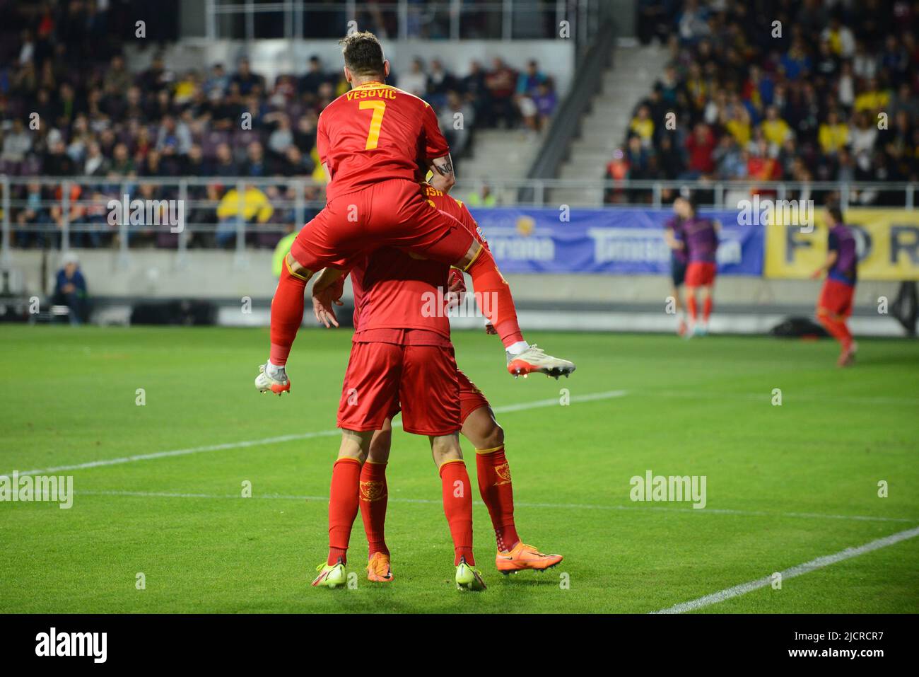 Montenegro players during UEFA Nations League game between Romania and ...