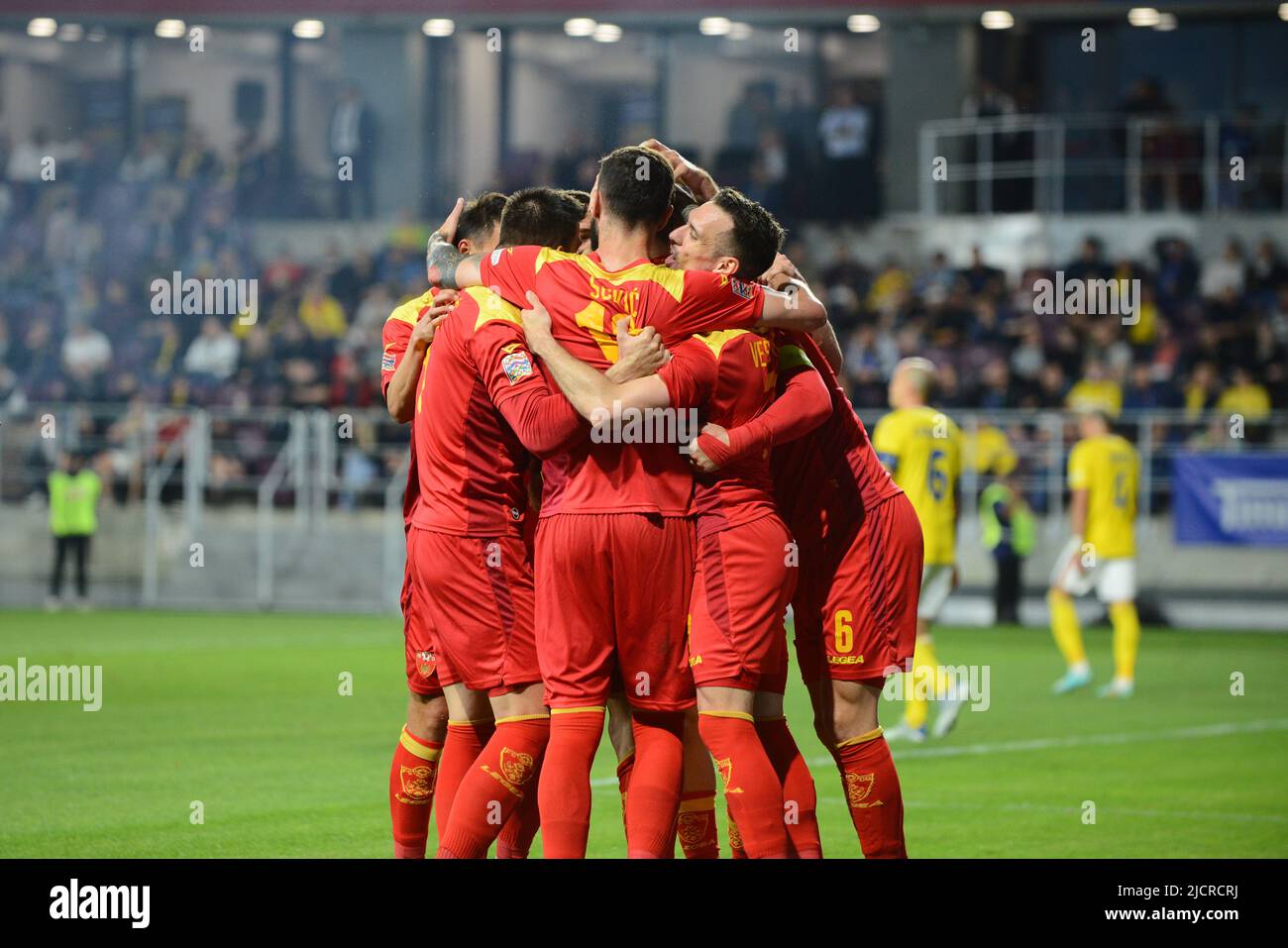 Montenegro players during UEFA Nations League game between Romania and ...
