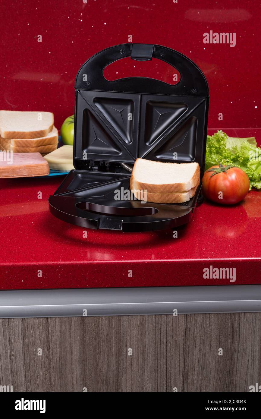 Sandwich maker; photo with ingredients to make sandwiches Stock Photo ...