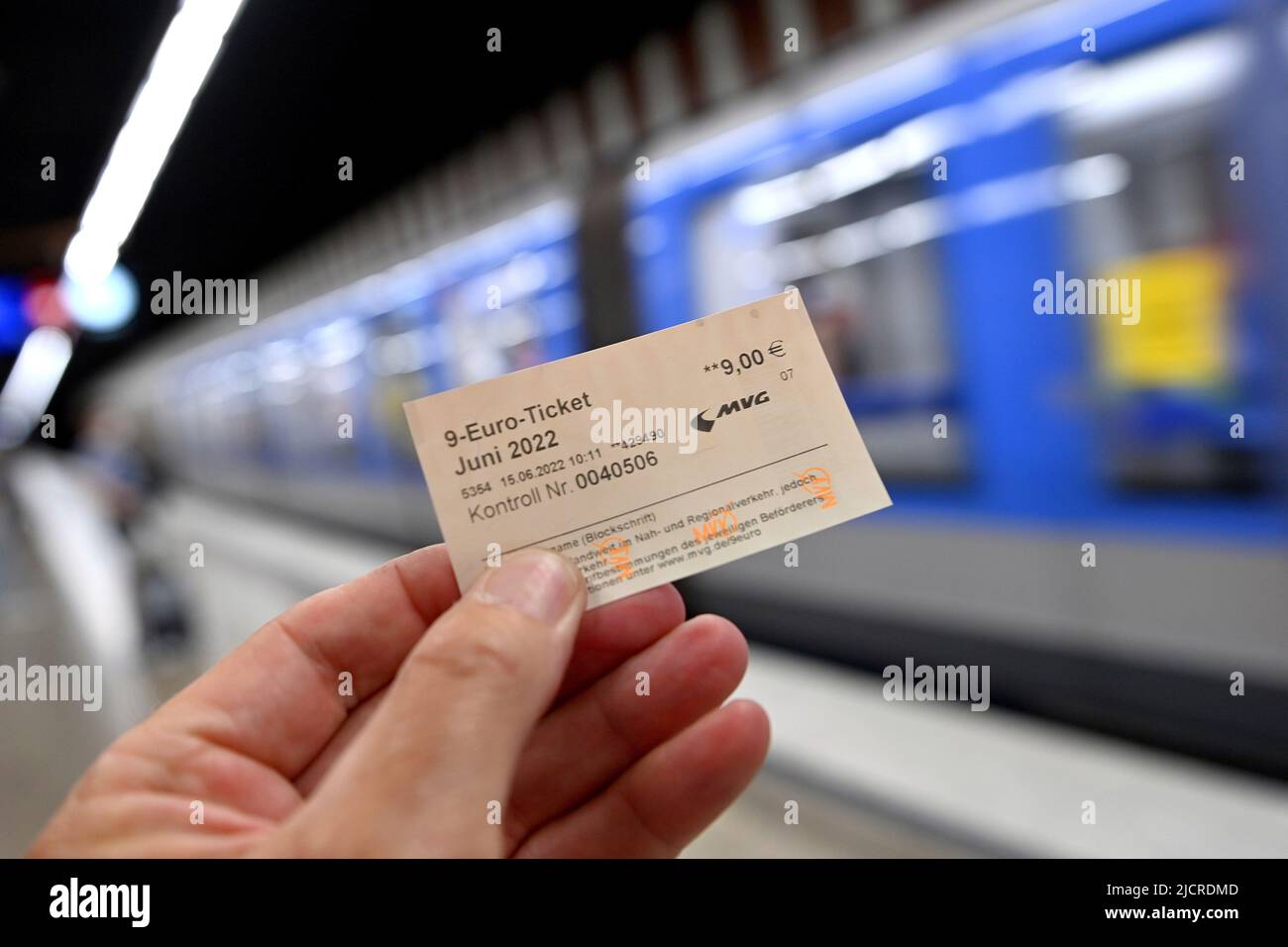 Munich, Deutschland. 15th June, 2022. Thematic image of the nine-euro ...