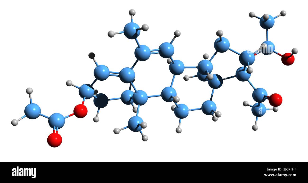 3D image of Acetomepregenol skeletal formula - molecular chemical ...