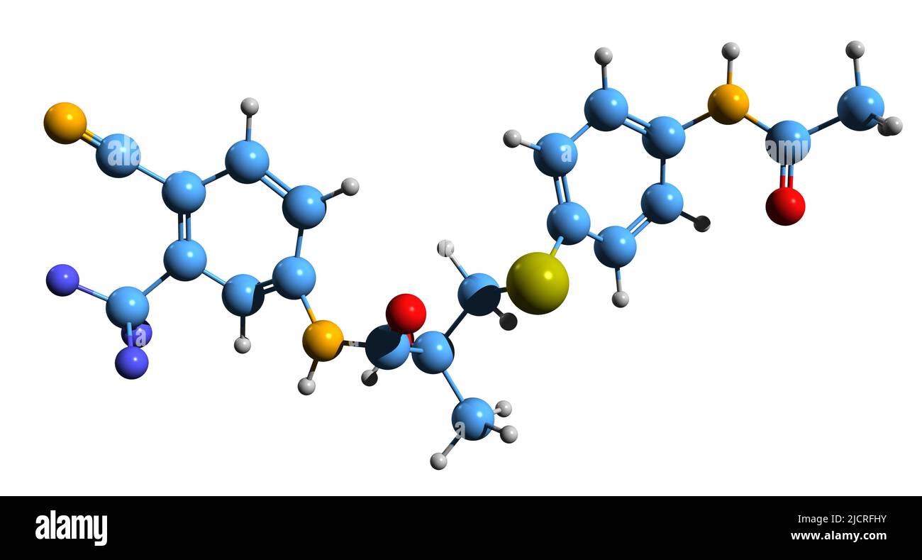 3D image of Acetothiolutamide skeletal formula - molecular chemical ...