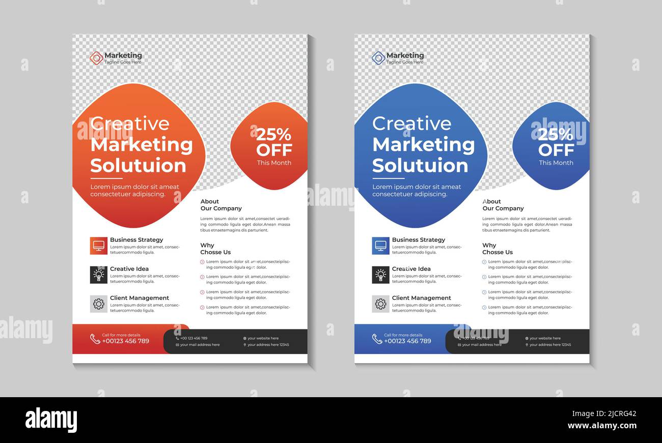 Simple two color brochure design Stock Vector Images - Alamy