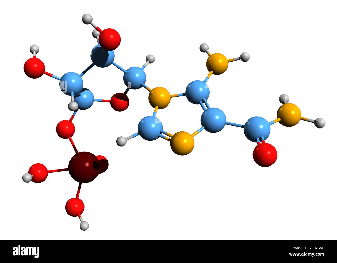 3D image of AICA ribonucleotide skeletal formula - molecular chemical ...