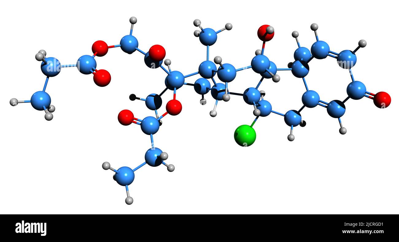 3D image of Alclometasone dipropionate skeletal formula - molecular ...