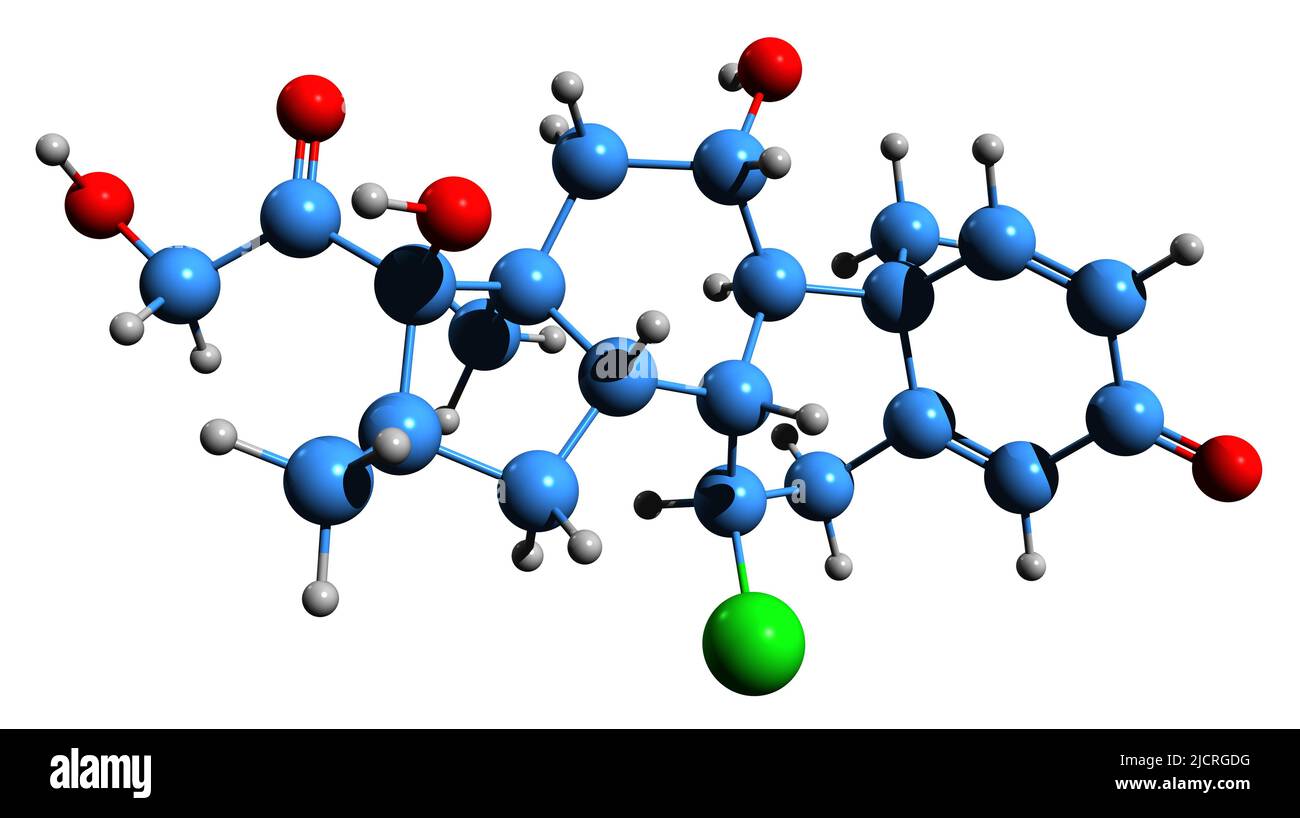 3D image of Alclometasone dipropionate skeletal formula - molecular ...