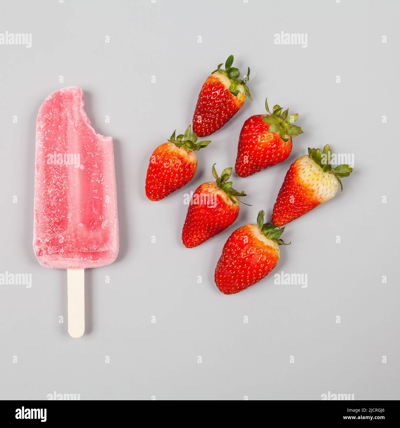 Tasty and refreshing strawberry flavor popsicles Stock Photo - Alamy