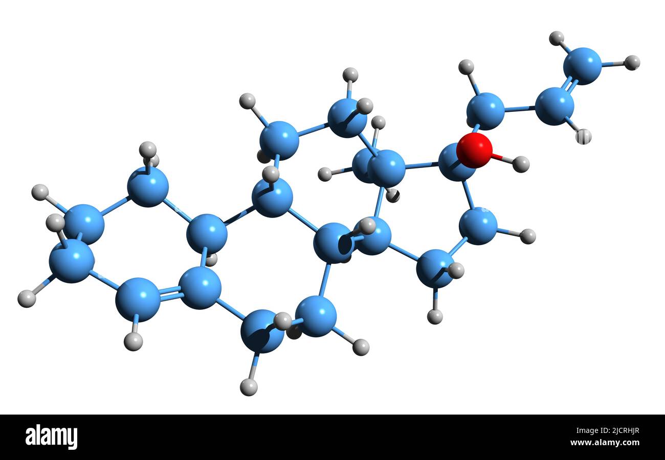 3D image of Allylestrenol skeletal formula - molecular chemical ...