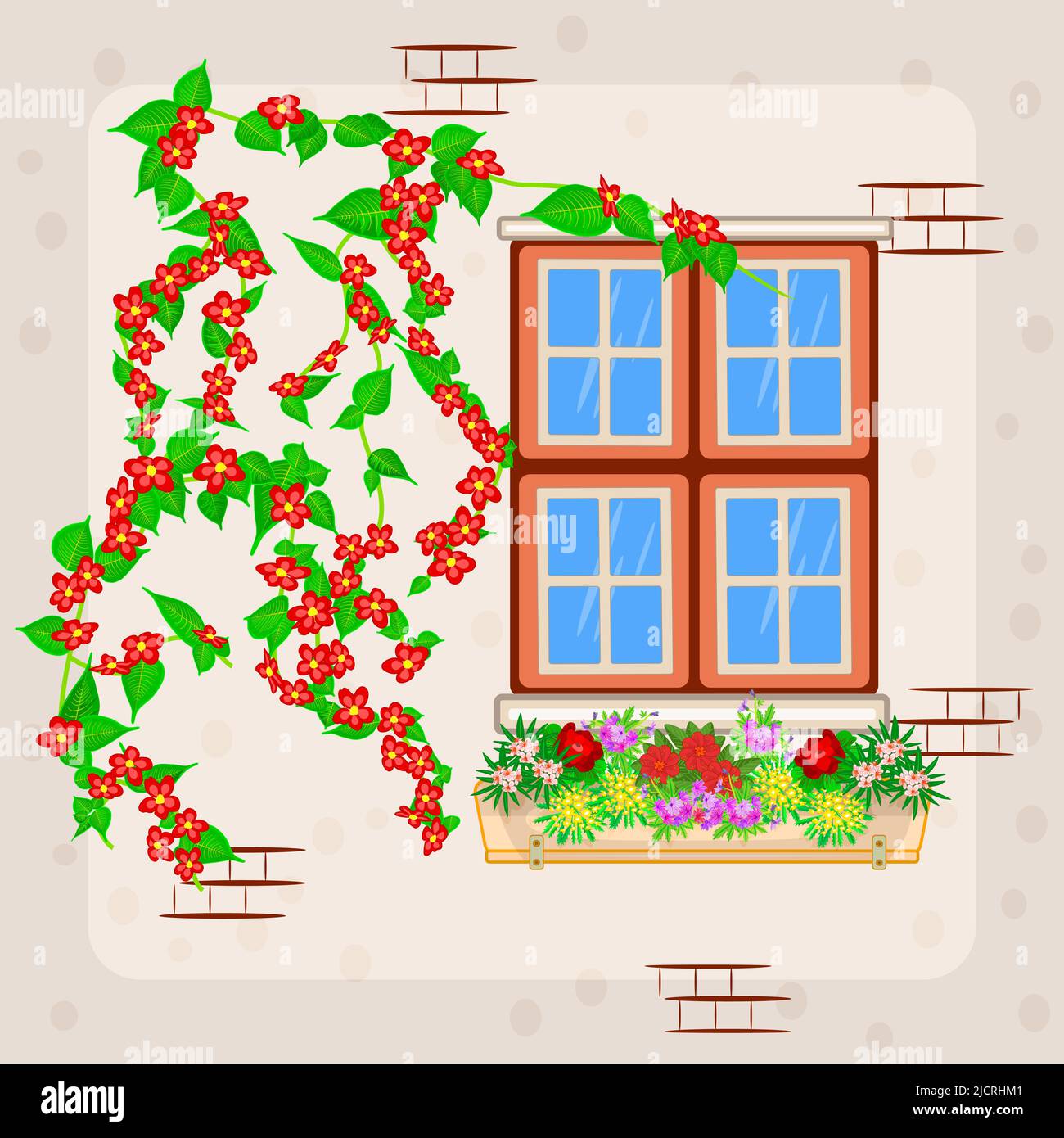 Flowers in front wall Stock Vector Images - Alamy
