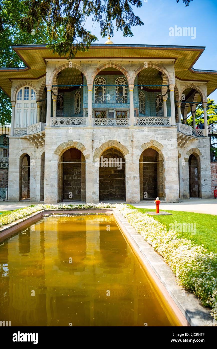 Architecture and park territory of Topkapi Palace in Istanbul, Turkey ...