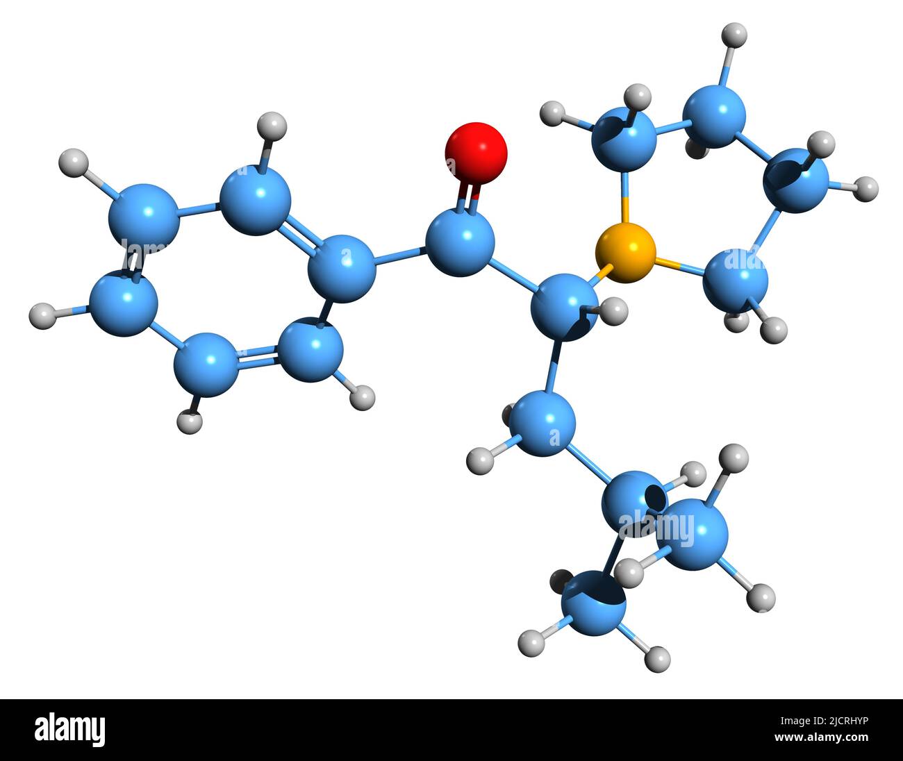 3D image of alpha PHiP skeletal formula - molecular chemical structure ...