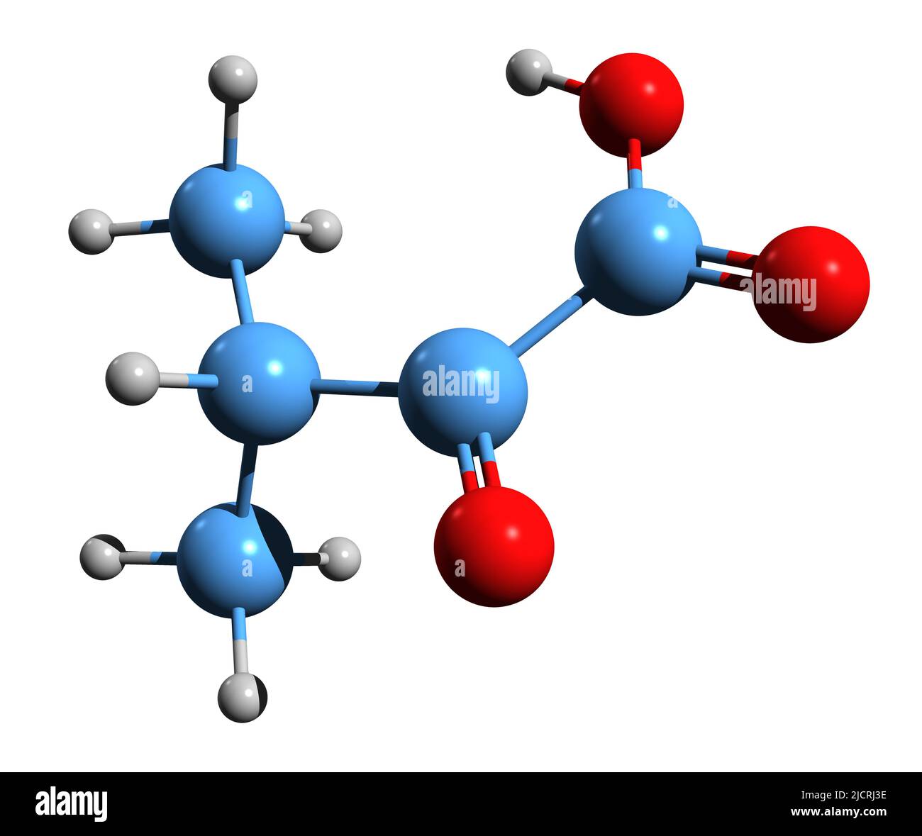 3D image of alpha-Ketoisovaleric acid skeletal formula - molecular ...