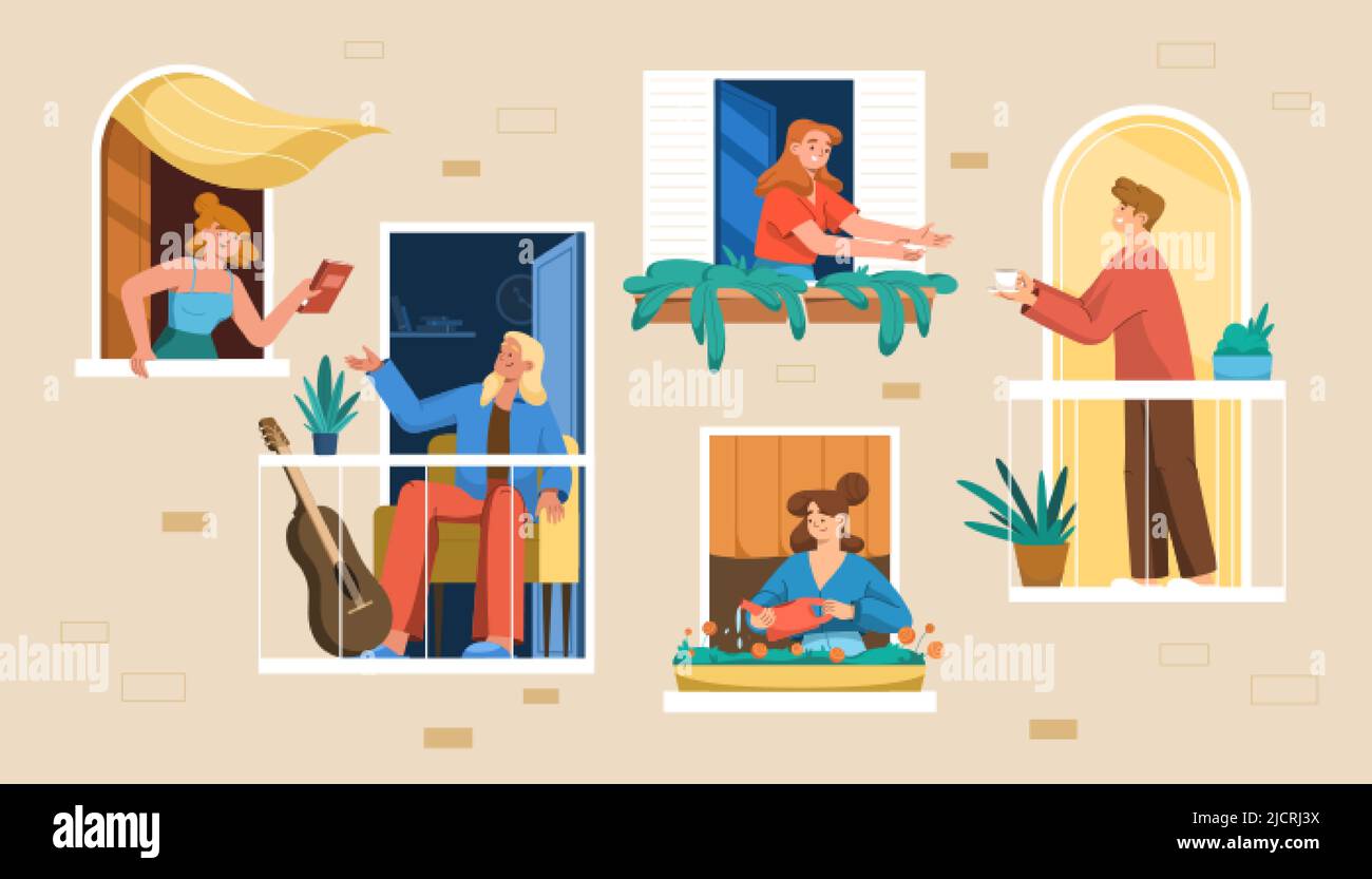 Sharing neighbors Stock Vector Images - Alamy