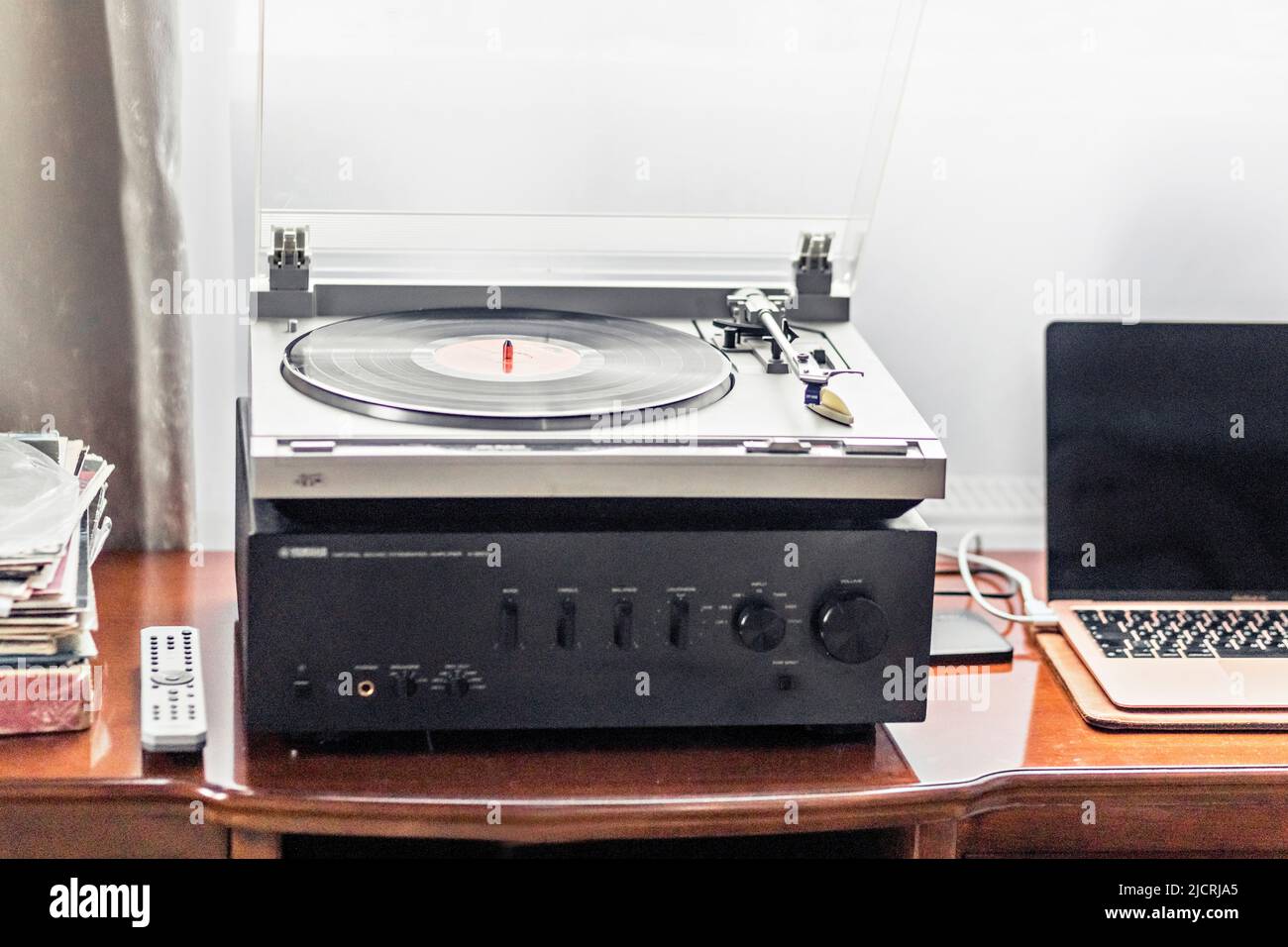 The recording player that plays the recording. Retro equipment Stock ...