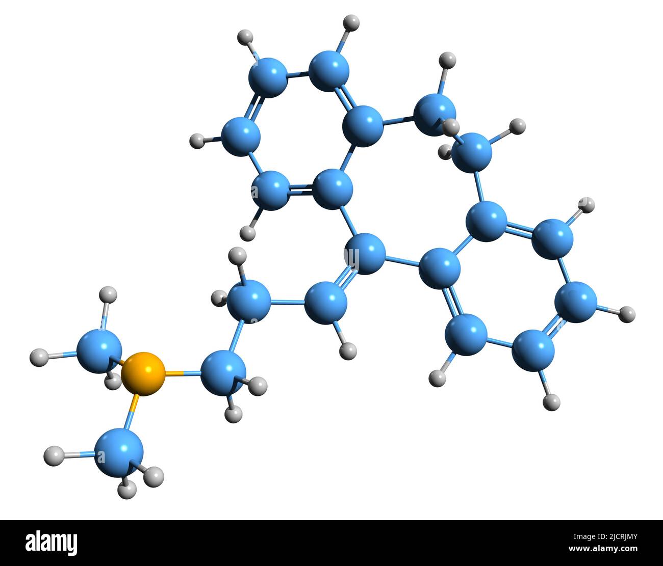 3D image of Amitriptyline skeletal formula - molecular chemical ...