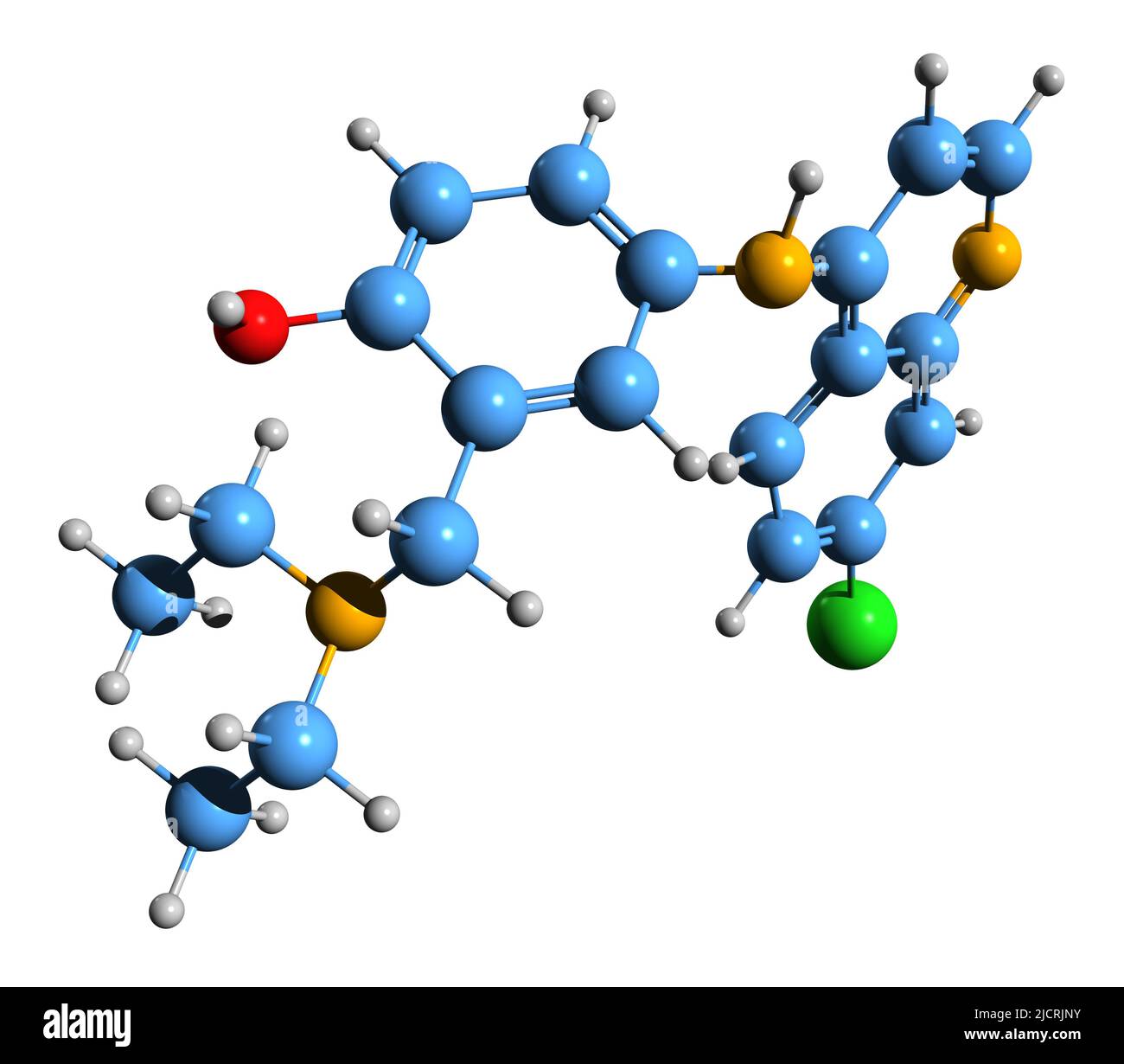 3D image of Amodiaquine skeletal formula - molecular chemical structure ...