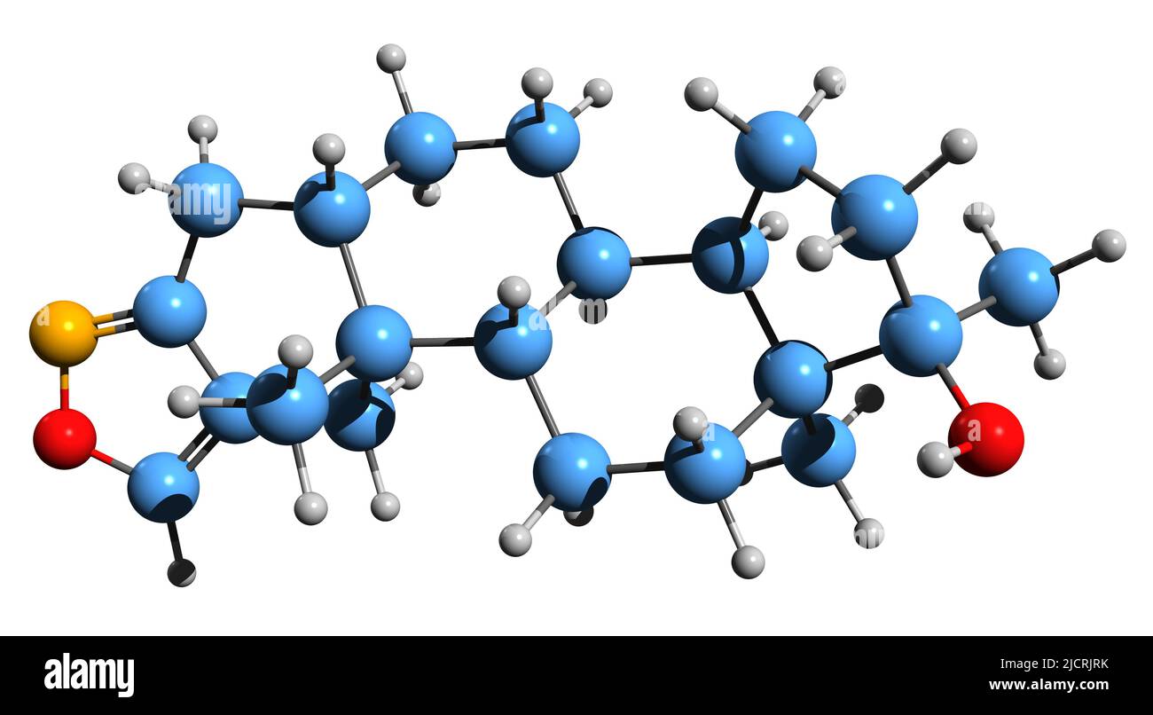 3D image of Androisoxazole skeletal formula - molecular chemical ...