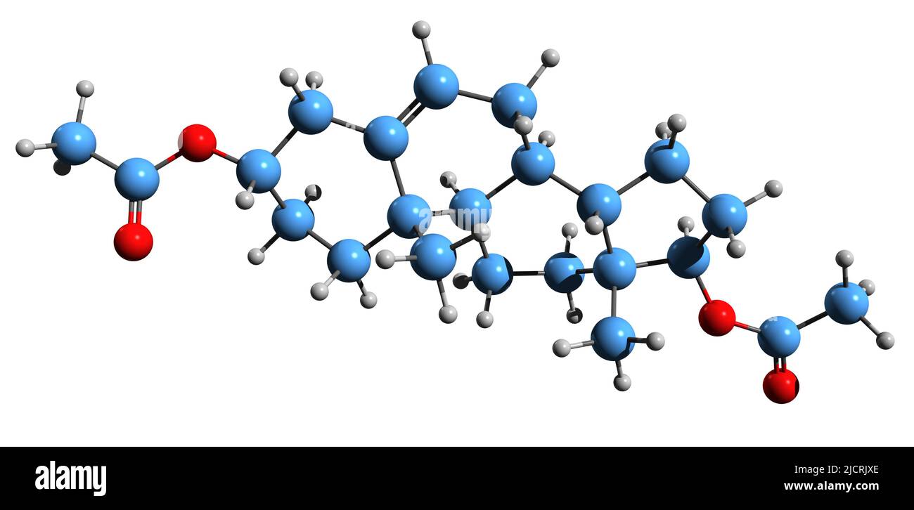 3D image of Androstenediol diacetate skeletal formula - molecular ...