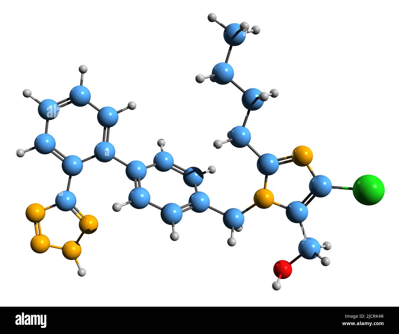 3D image of Angiotensin II skeletal formula - molecular chemical structure of peptide hormone ...