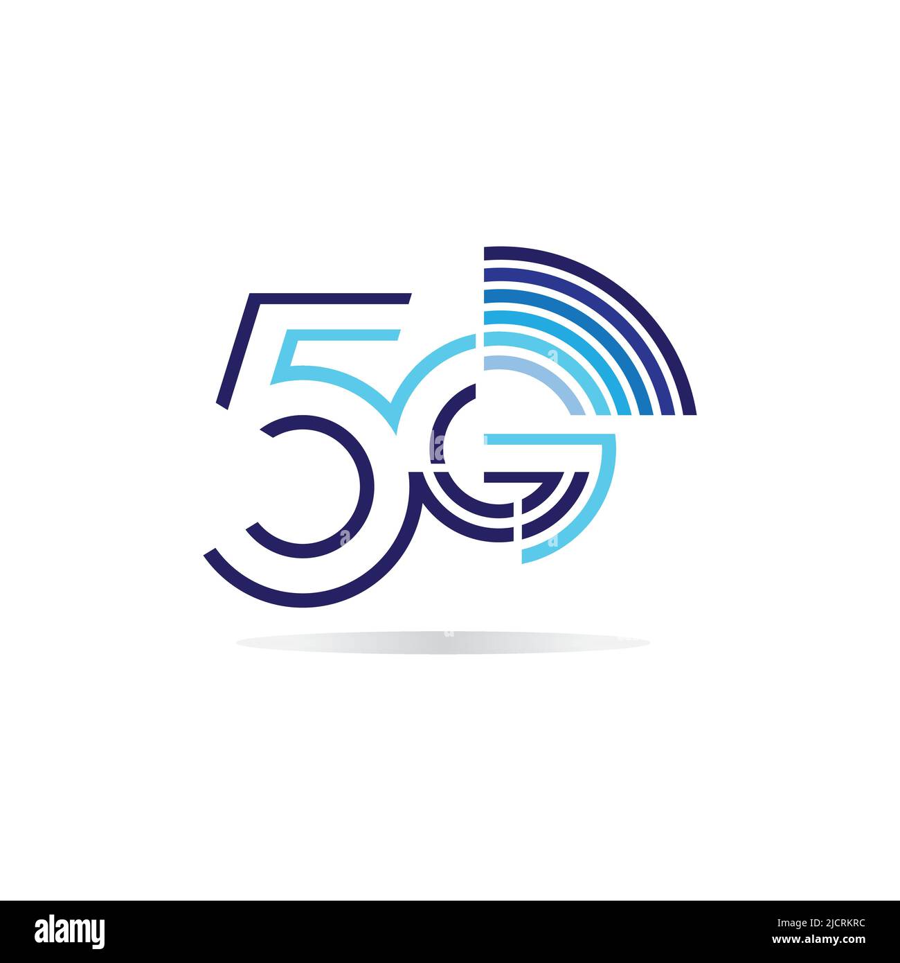 5G network logo. Logo network 5G connection. Number 5 and G letter ...