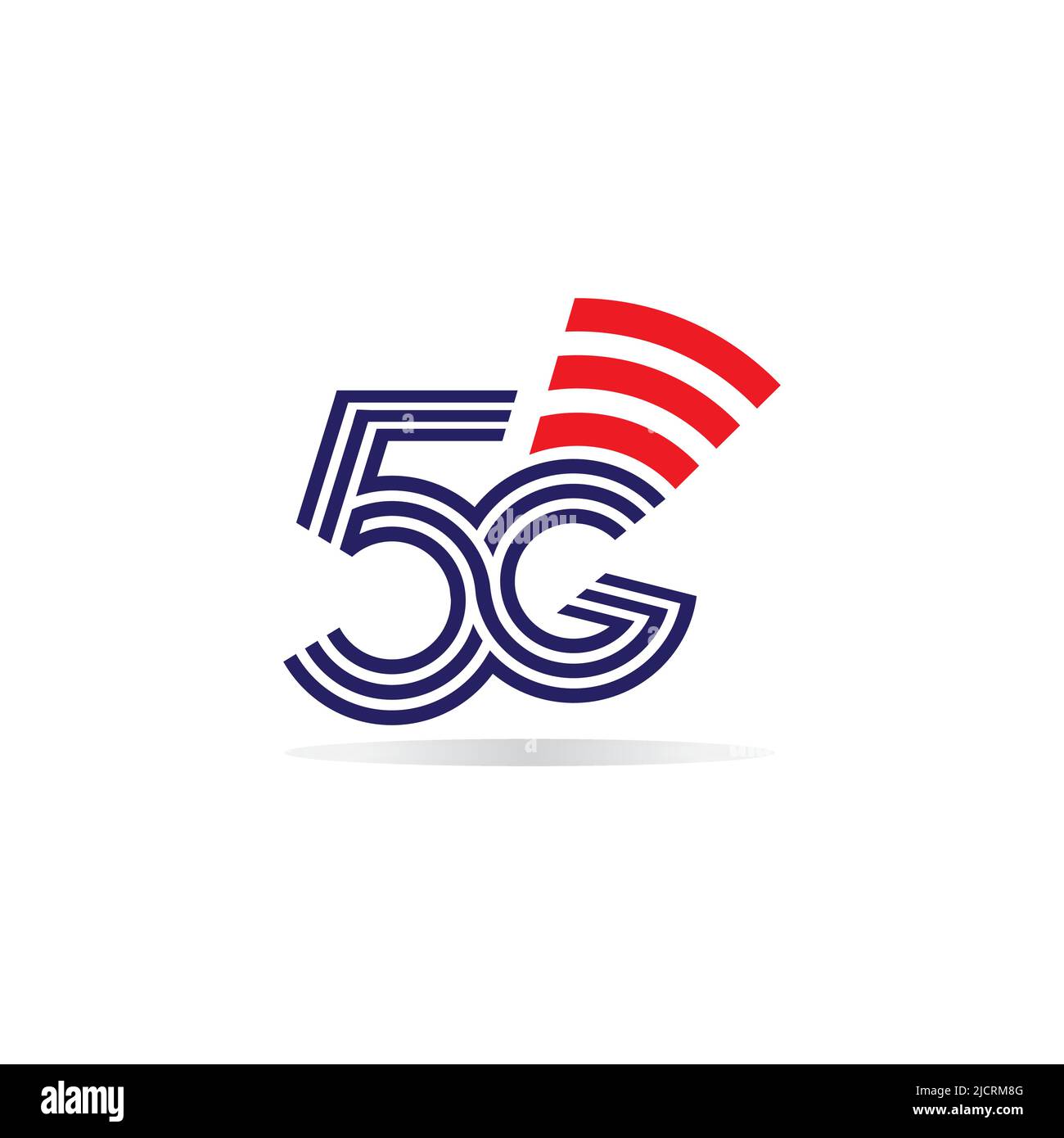 5G network logo. Logo network 5G connection. Number 5 and G letter ...