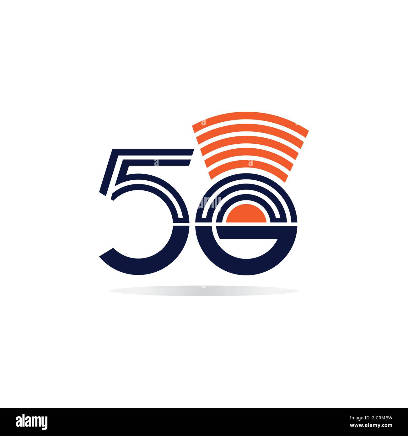 5G network logo. Logo network 5G connection. Number 5 and G letter ...