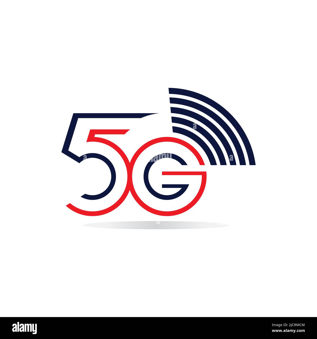 5G network logo. Logo network 5G connection. Number 5 and G letter ...