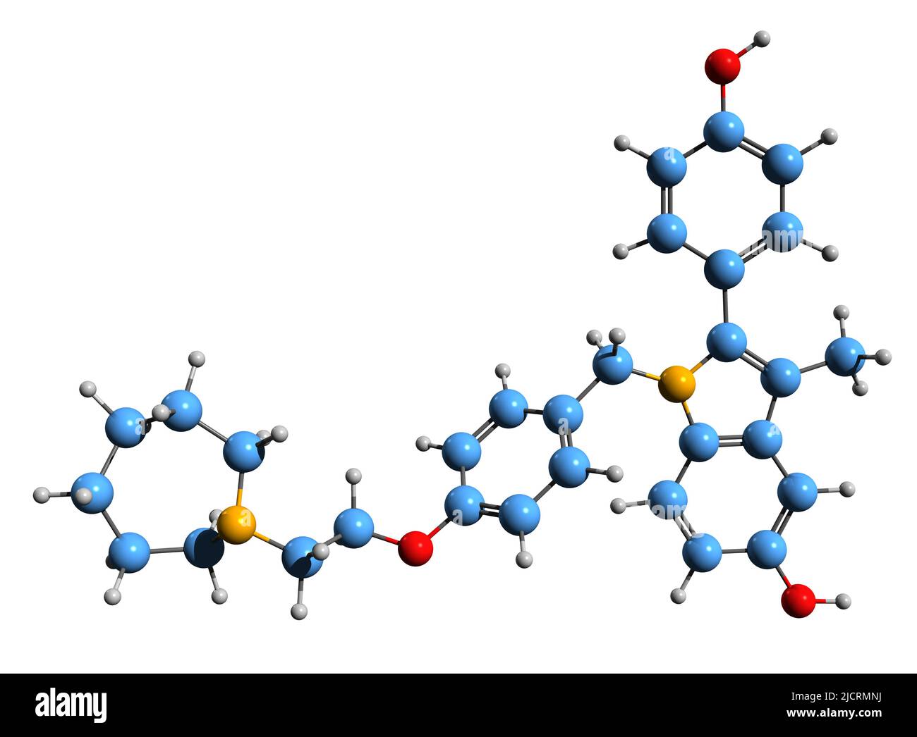 3D image of Bazedoxifene skeletal formula - molecular chemical ...