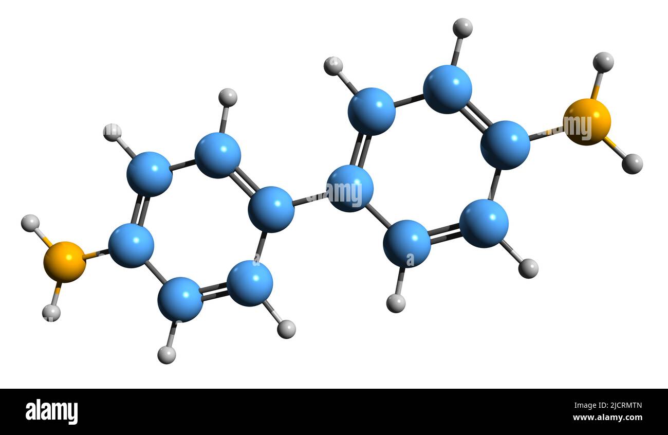 3D image of Benzidine skeletal formula - molecular chemical structure ...