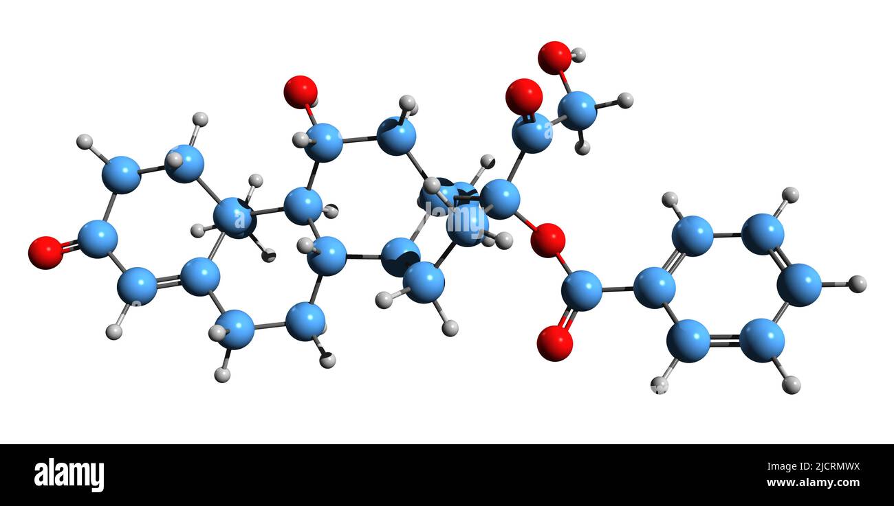 3D image of Benzodrocortisone skeletal formula - molecular chemical ...