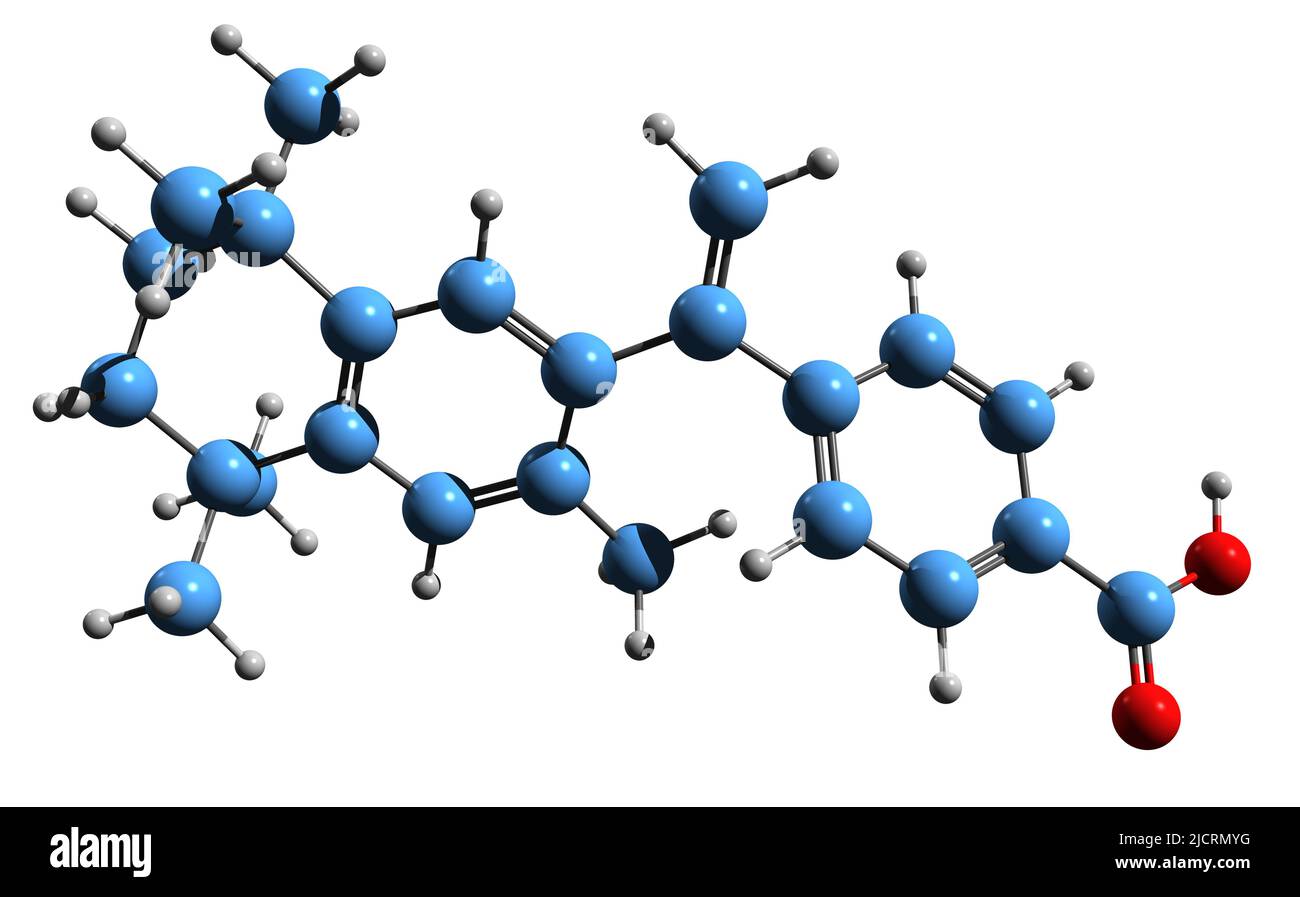 3D image of bexarotene skeletal formula - molecular chemical structure ...