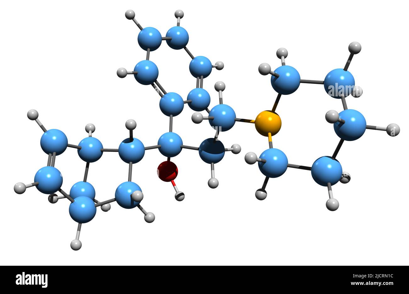 3D image of Biperiden skeletal formula - molecular chemical structure ...