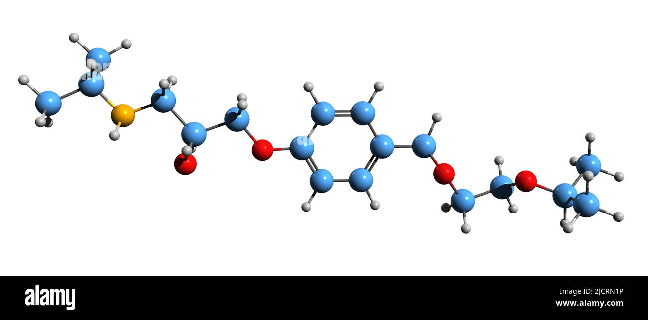 3D image of Bisoprolol skeletal formula - molecular chemical structure ...