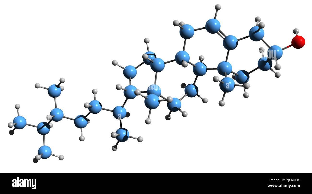 3D image of campesterol skeletal formula - molecular chemical structure ...