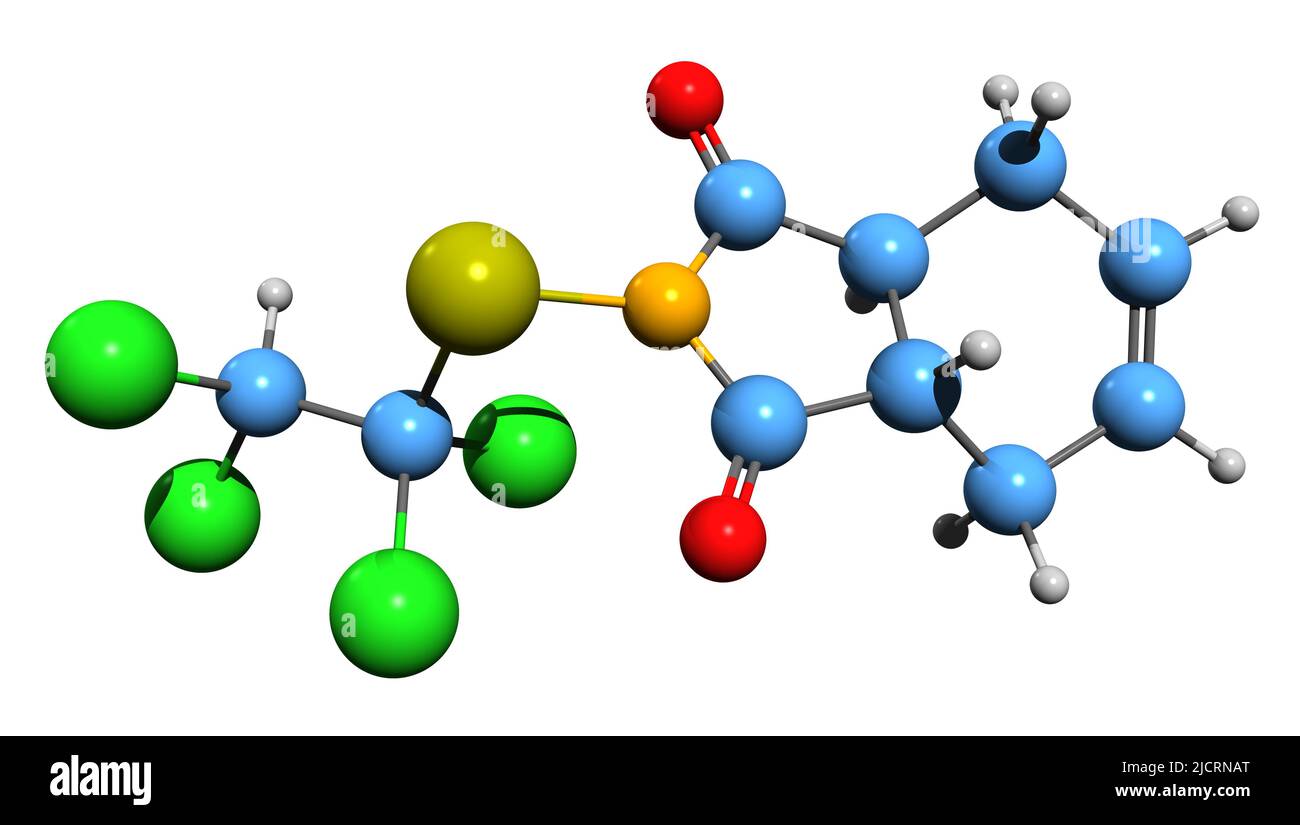 3D image of Captafol skeletal formula - molecular chemical structure of ...