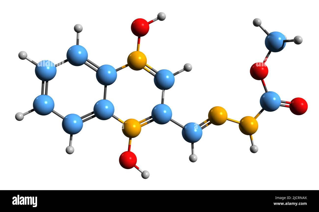 3D image of Carbadox skeletal formula - molecular chemical structure of ...