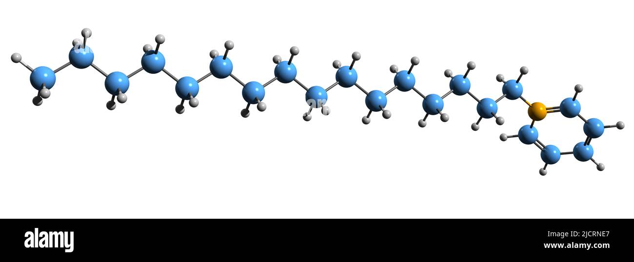 3D image of Cetylpyridinium chloride skeletal formula - molecular ...