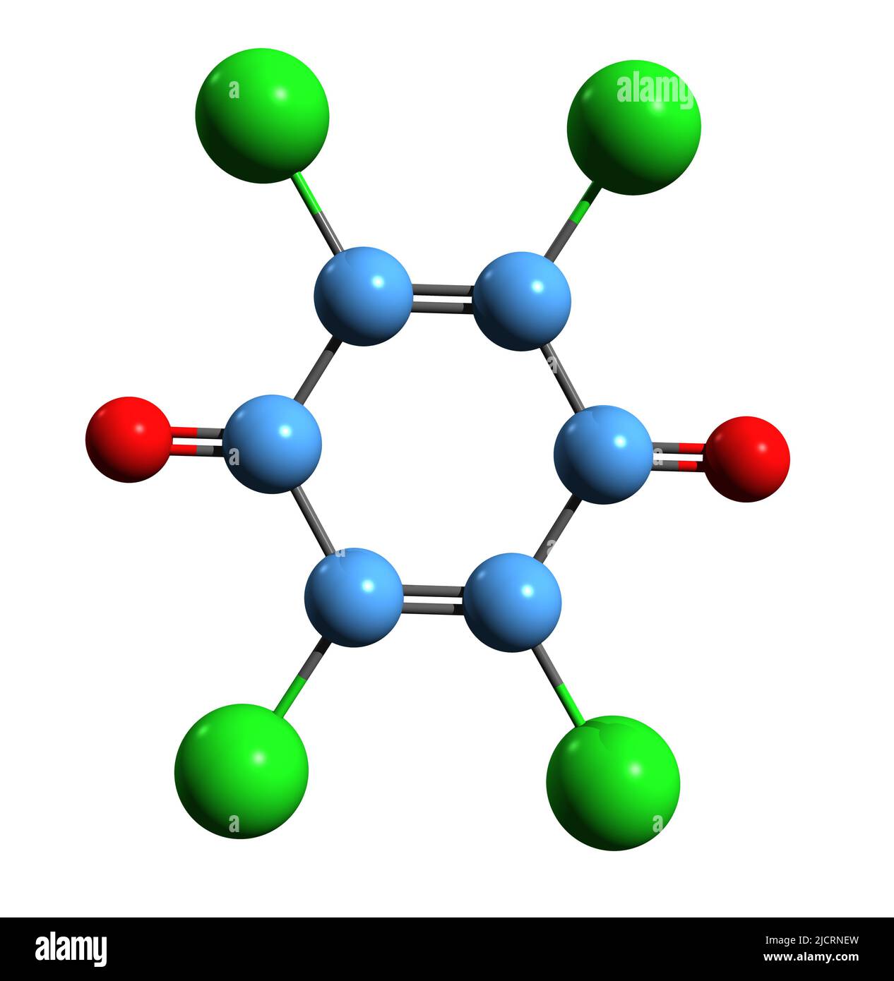 3D image of Chloranil skeletal formula - molecular chemical structure ...