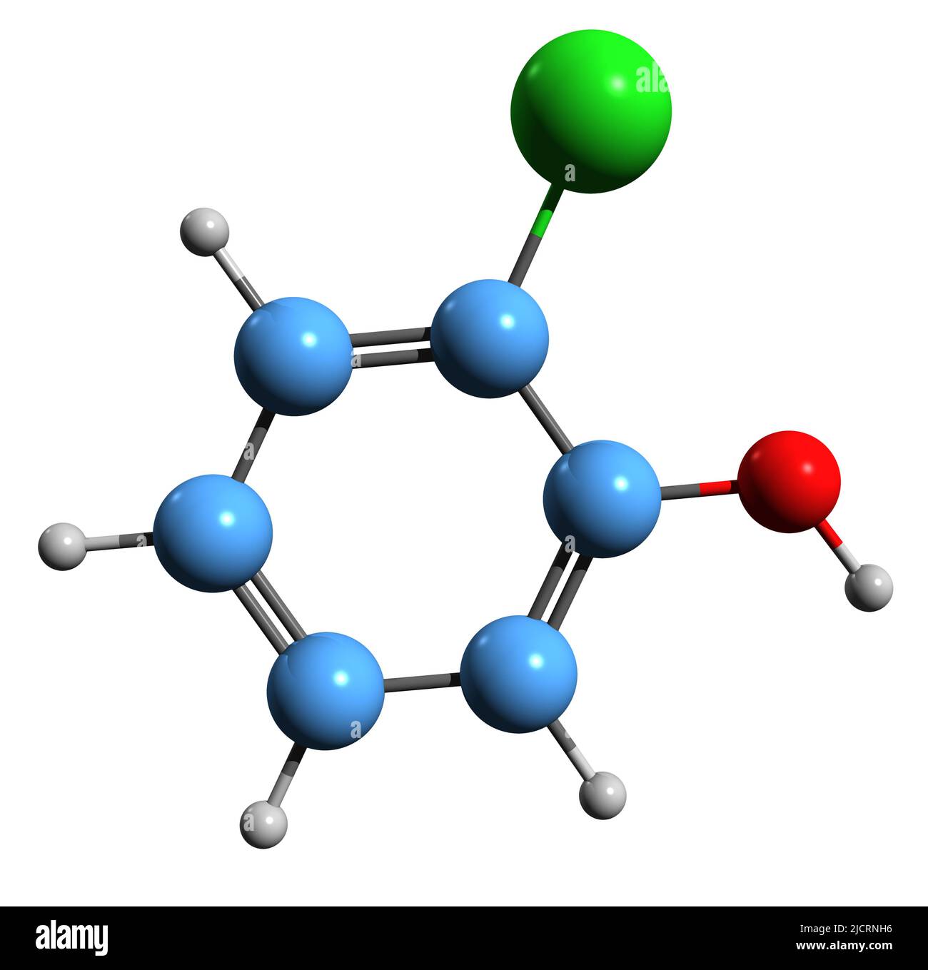 3D image of Chlorophenol skeletal formula - molecular chemical ...