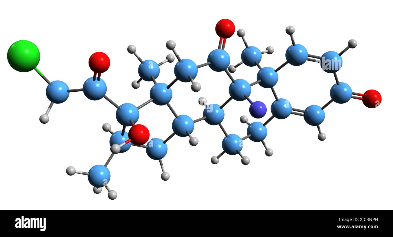 3D image of Clobetasone skeletal formula - molecular chemical structure ...