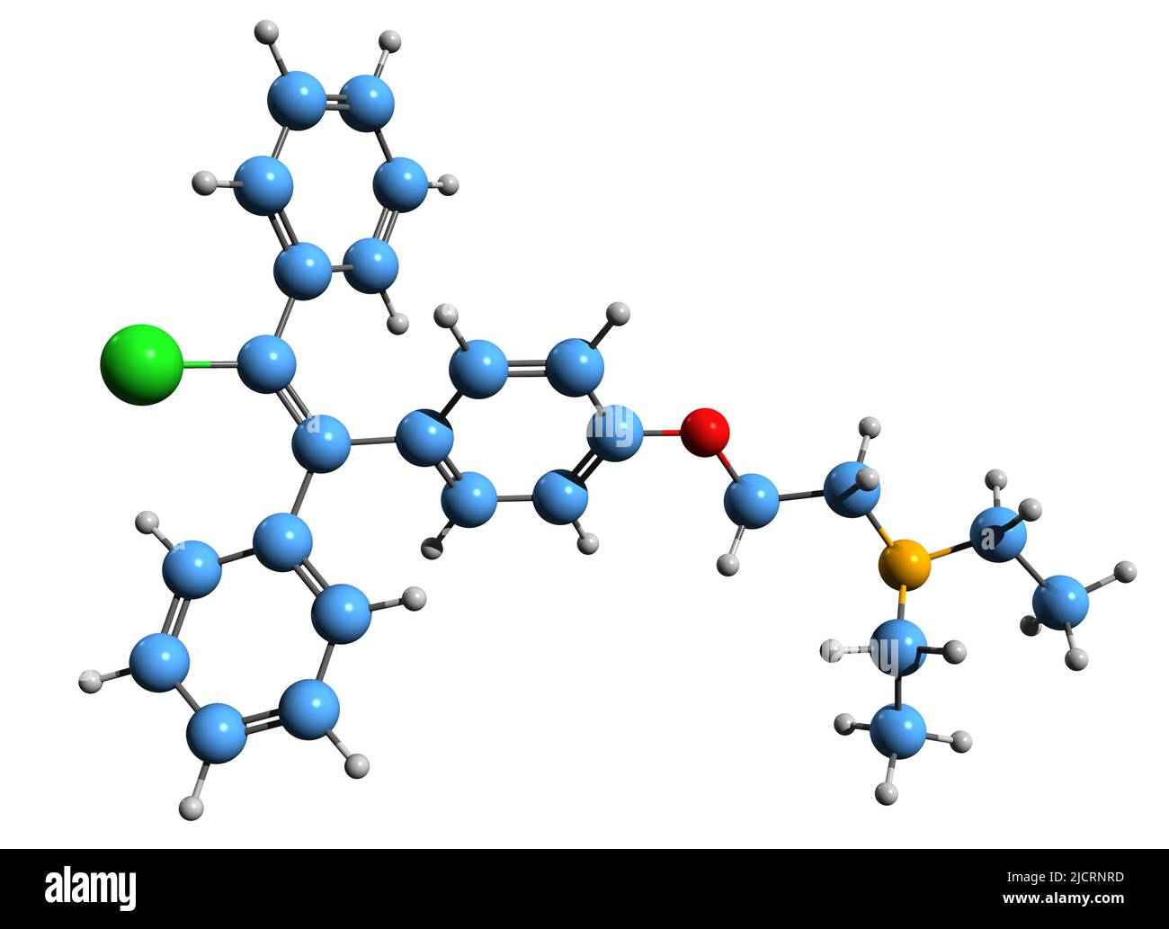 3D image of Clomifene skeletal formula - molecular chemical structure ...