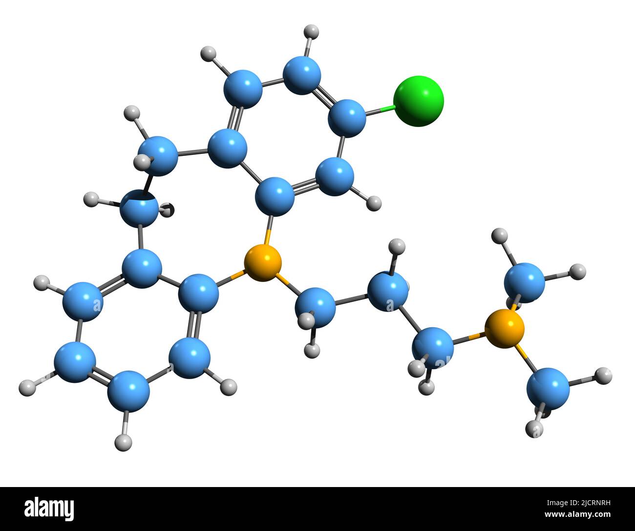 3D image of Clomipramine skeletal formula - molecular chemical ...
